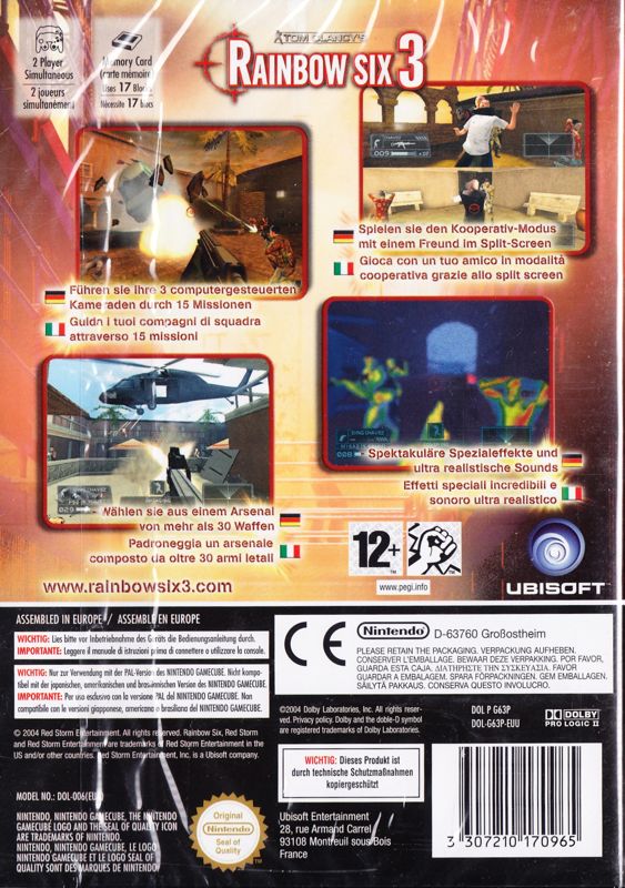 Tom Clancy's Rainbow Six 3 cover or packaging material - MobyGames