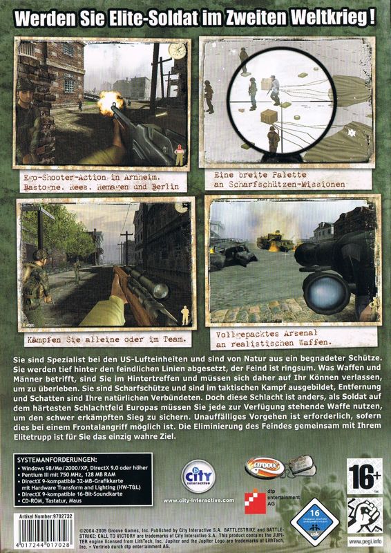 World War II: Sniper - Call to Victory cover or packaging material ...