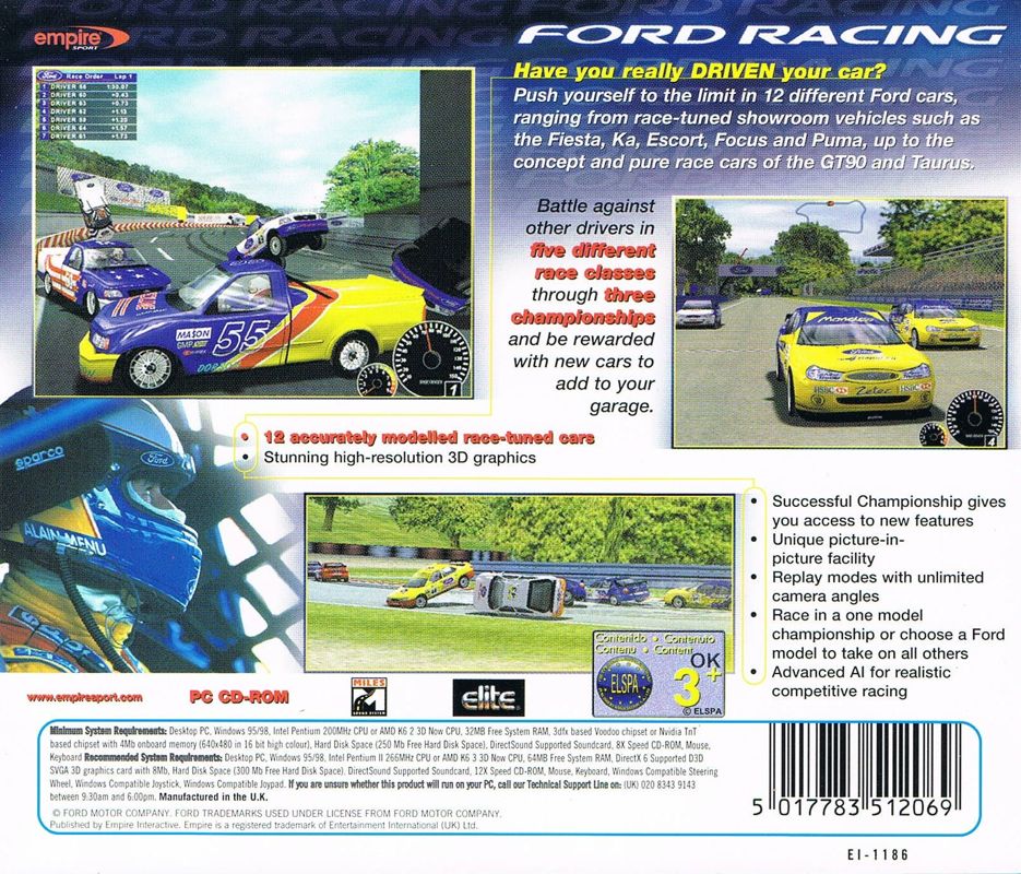 Ford Racing cover or packaging material - MobyGames