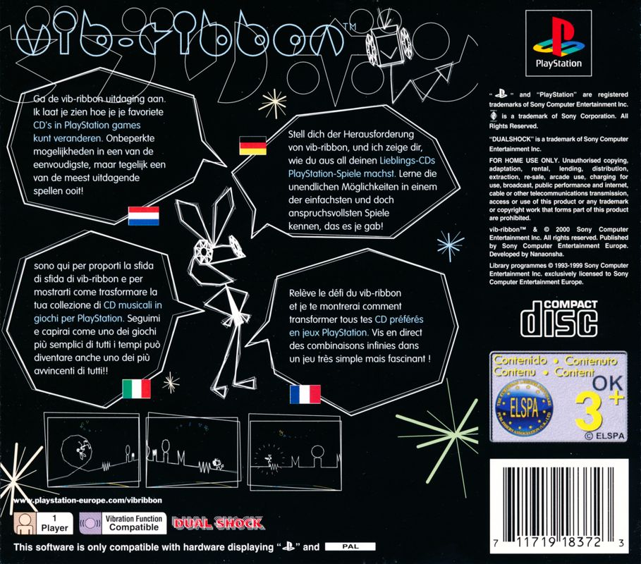 Vib-Ribbon cover or packaging material - MobyGames