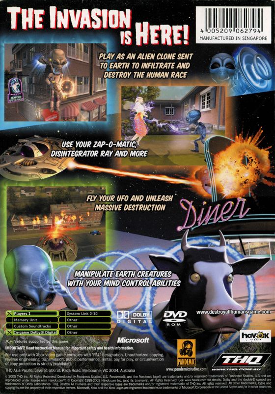Destroy All Humans! cover or packaging material - MobyGames