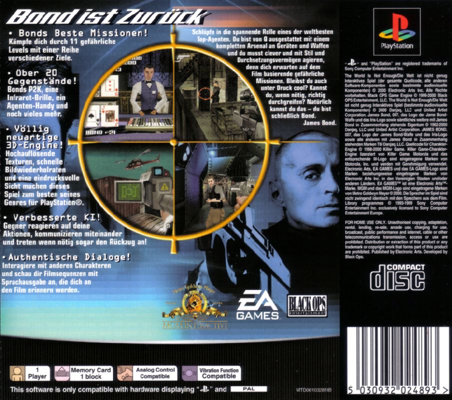 007: The World is Not Enough cover or packaging material - MobyGames