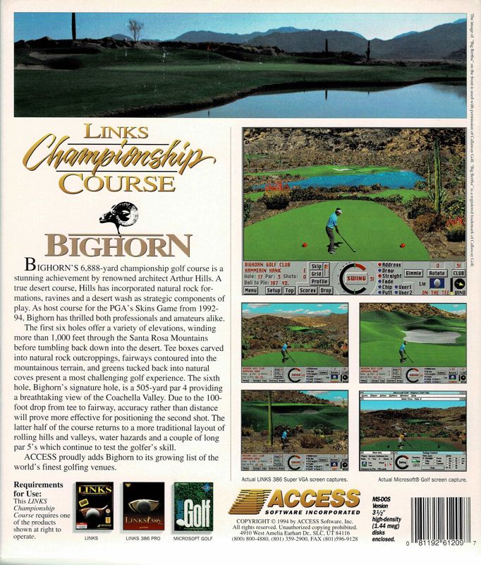Links: Championship Course - Bighorn cover or packaging material ...