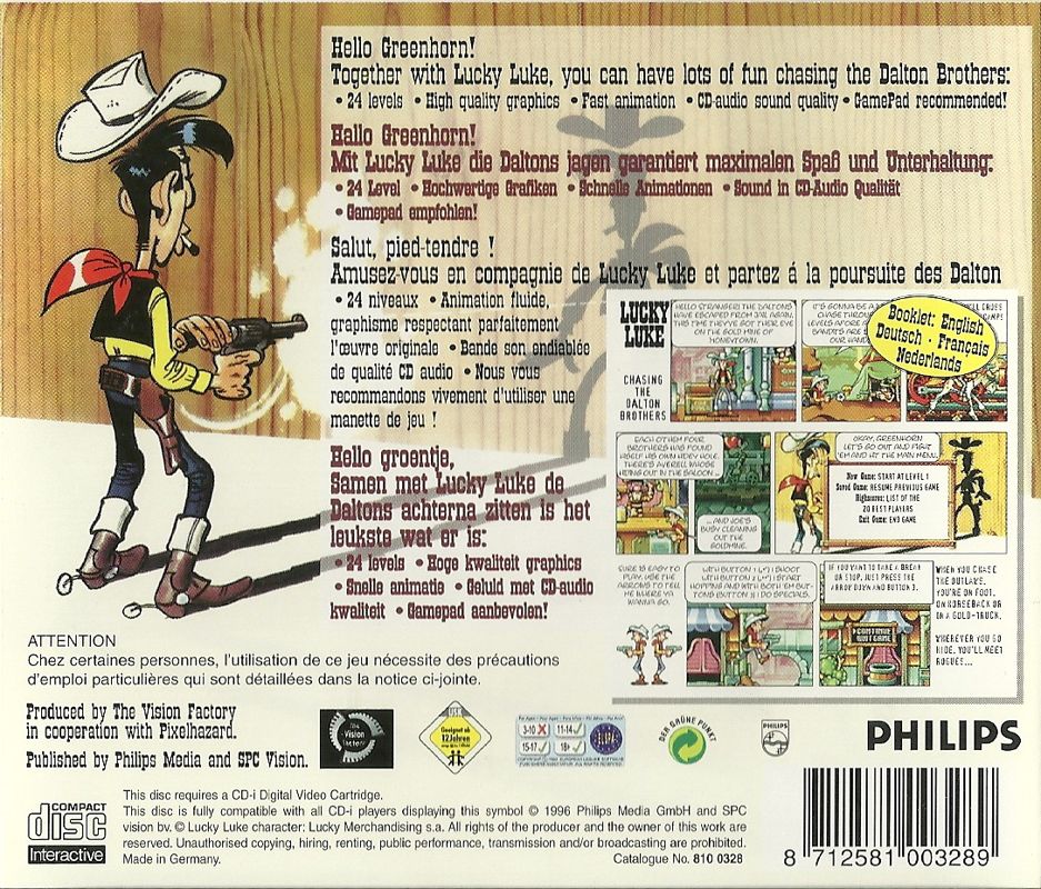 Lucky Luke: The Video Game cover or packaging material - MobyGames