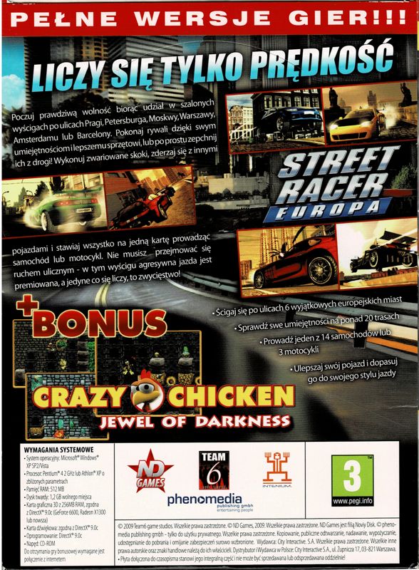 Street Racer: Europa / Crazy Chicken: Jewel of Darkness cover or packaging material - MobyGames