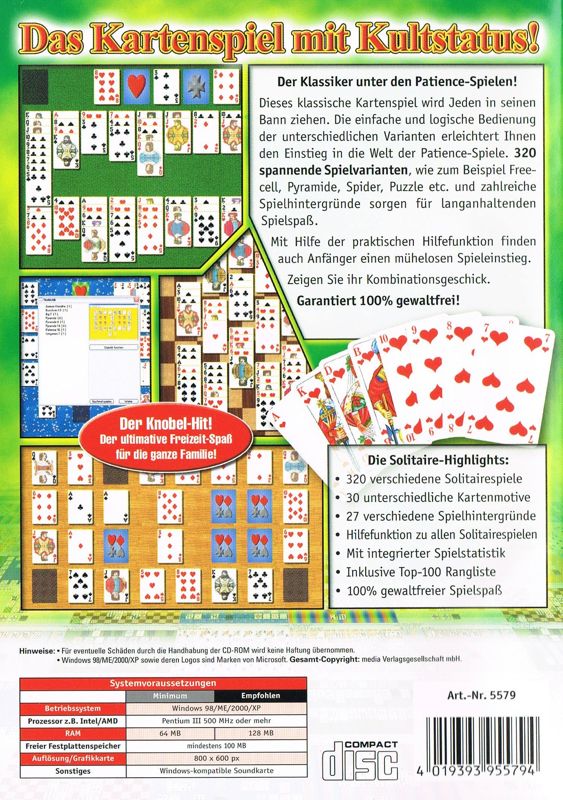 Die große PC-Spielesammlung: Solitaire cover or packaging material ...