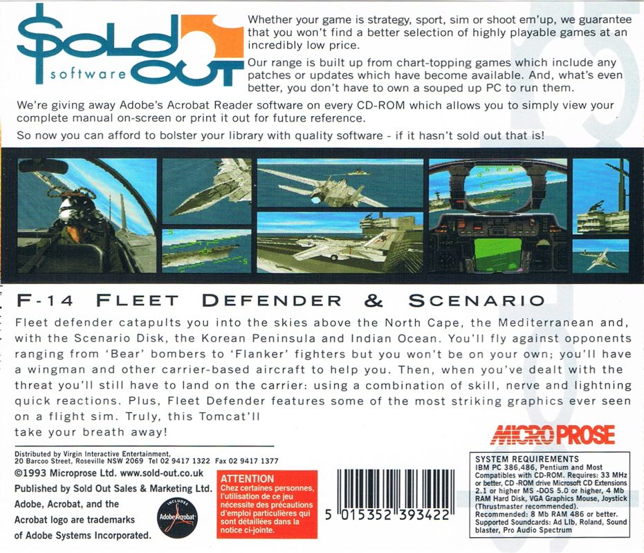 F-14 Fleet Defender / Fleet Defender: Scenario cover or packaging ...