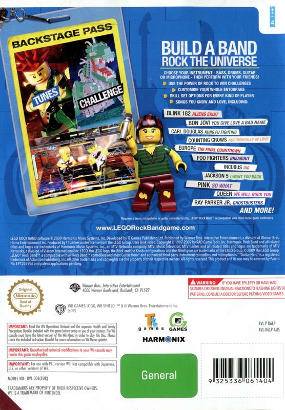 LEGO Rock Band cover or packaging material - MobyGames