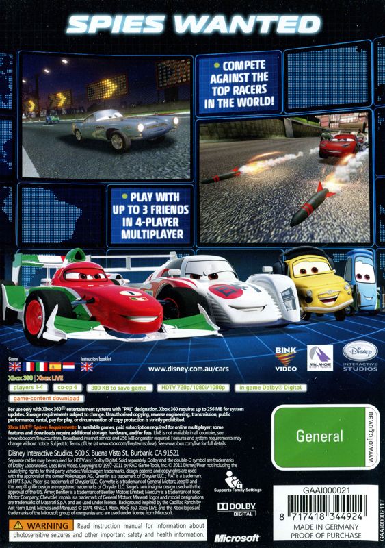 Disney•Pixar Cars 2 cover or packaging material - MobyGames