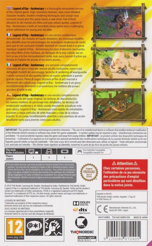 Legend of Kay: Anniversary cover or packaging material - MobyGames