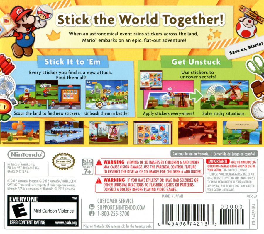 Paper Mario: Sticker Star cover or packaging material - MobyGames