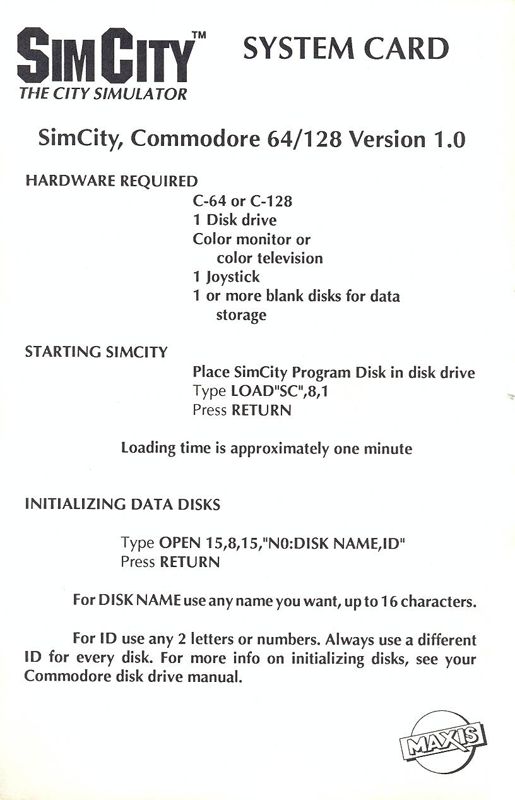SimCity cover or packaging material - MobyGames