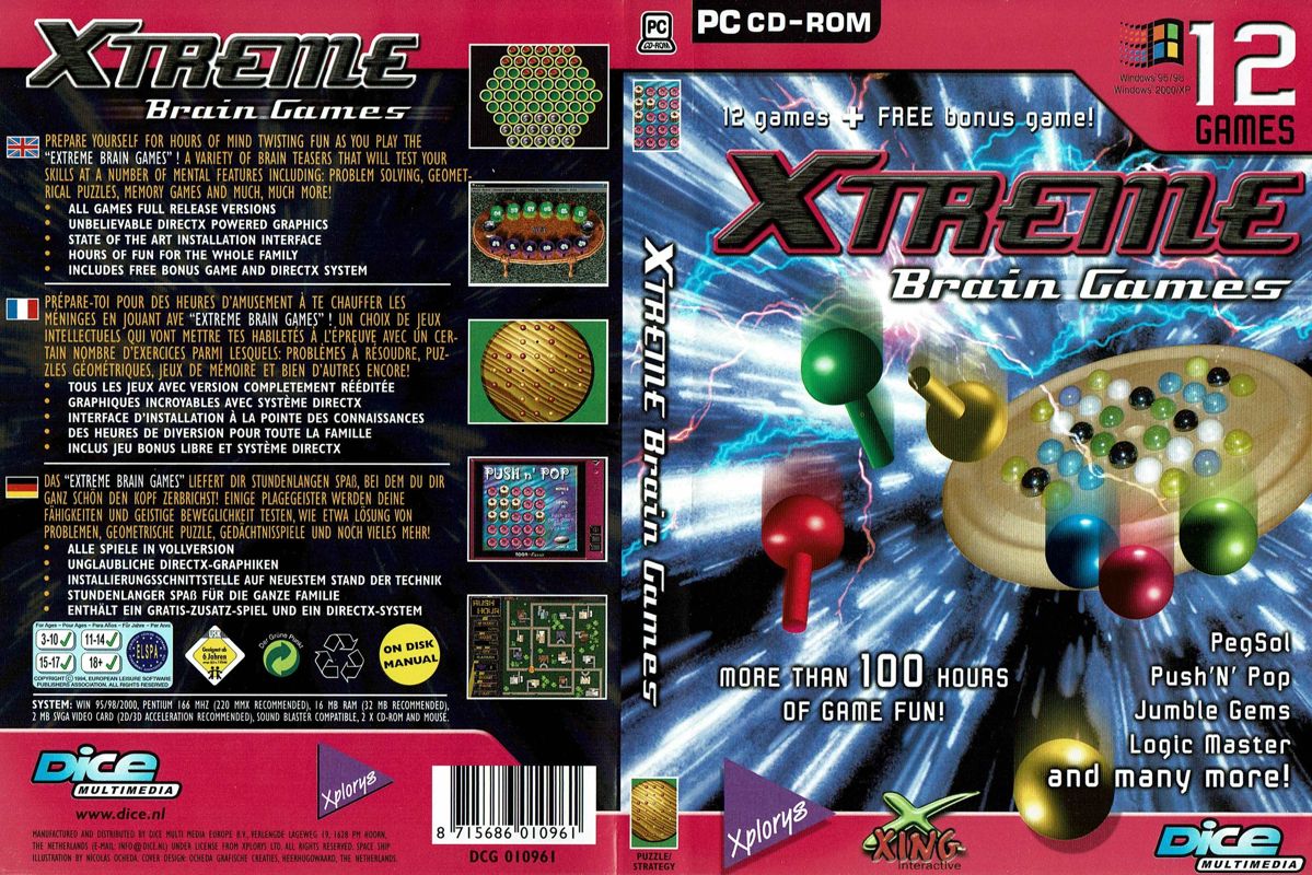 Xtreme Brain Games 12 Pack cover or packaging material - MobyGames