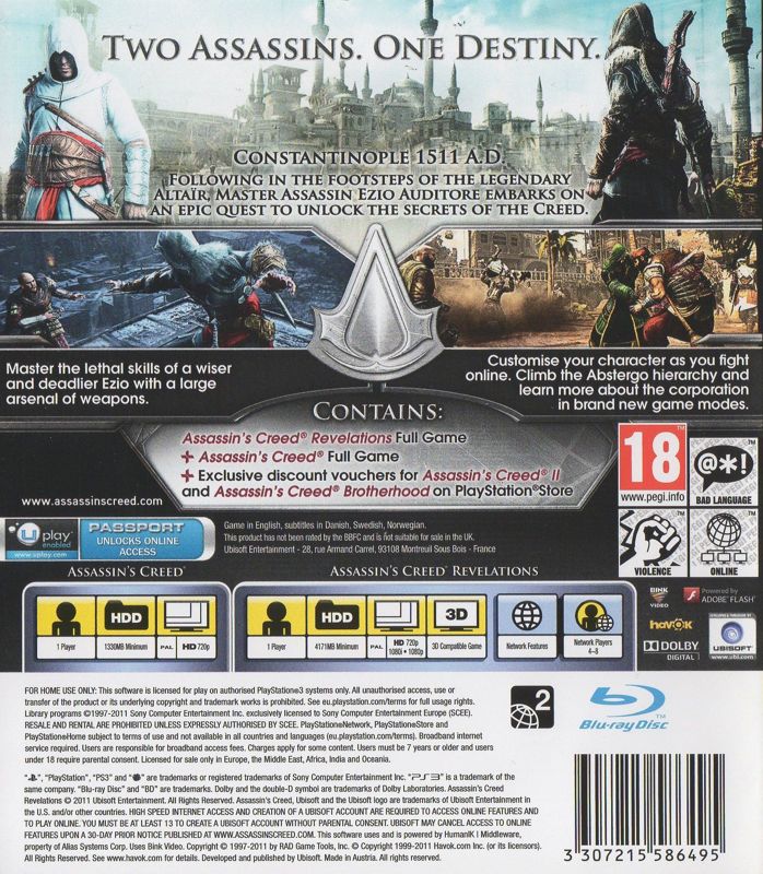 Assassin's Creed: Revelations cover or packaging material - MobyGames