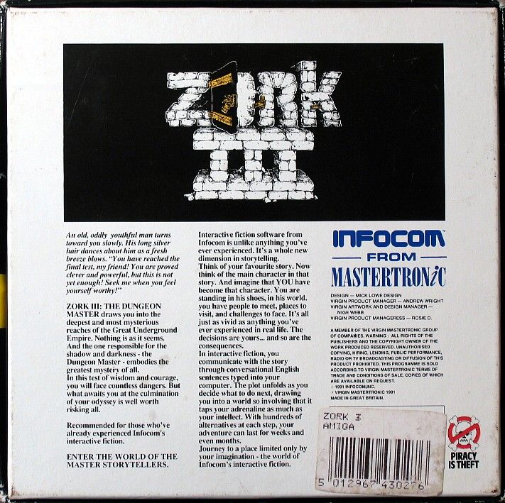 Zork III: The Dungeon Master cover or packaging material - MobyGames