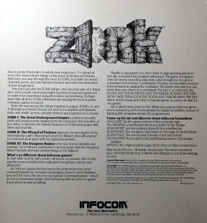 Zork III: The Dungeon Master cover or packaging material - MobyGames