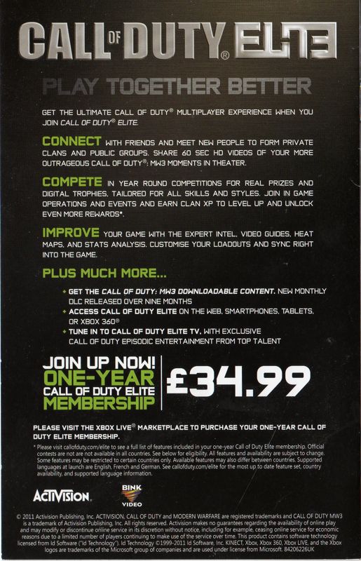 Call of Duty: MW3 cover or packaging material - MobyGames