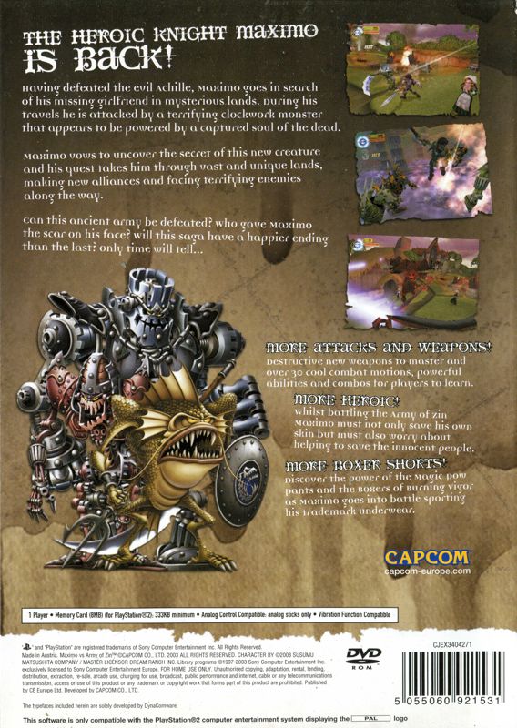 Maximo vs Army of Zin cover or packaging material - MobyGames