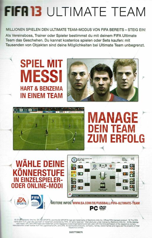 FIFA Soccer 13 cover or packaging material - MobyGames