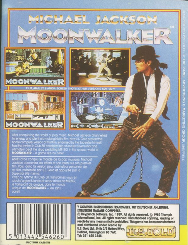 Moonwalker cover or packaging material - MobyGames
