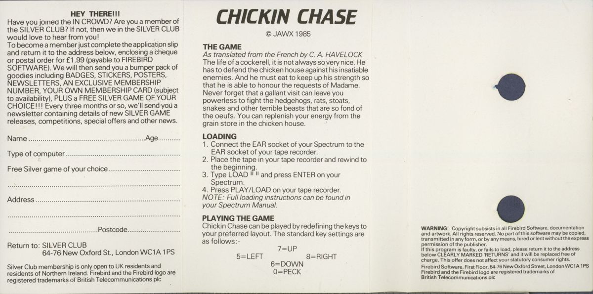 Chicken Chase cover or packaging material - MobyGames