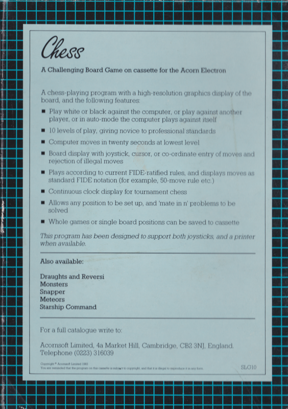 Chess cover or packaging material - MobyGames