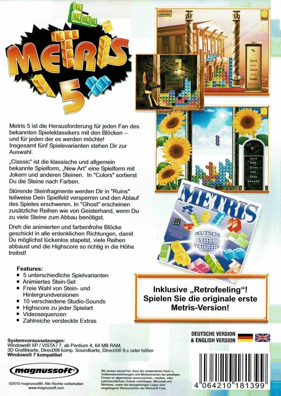 Metris 5 cover or packaging material - MobyGames