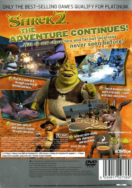 Shrek 2 cover or packaging material - MobyGames