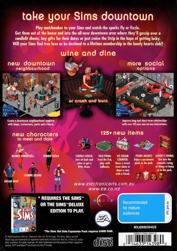 The Sims: Hot Date cover or packaging material - MobyGames