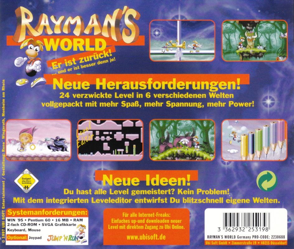 Rayman Designer cover or packaging material - MobyGames