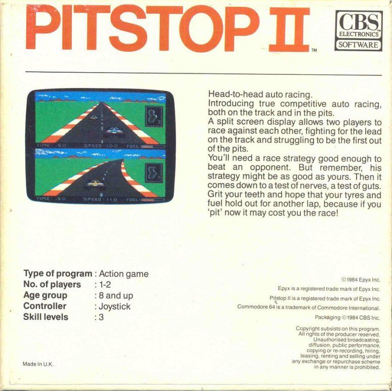 Pitstop II cover or packaging material - MobyGames