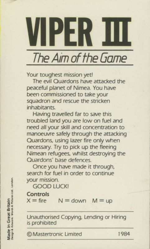 Viper III cover or packaging material - MobyGames