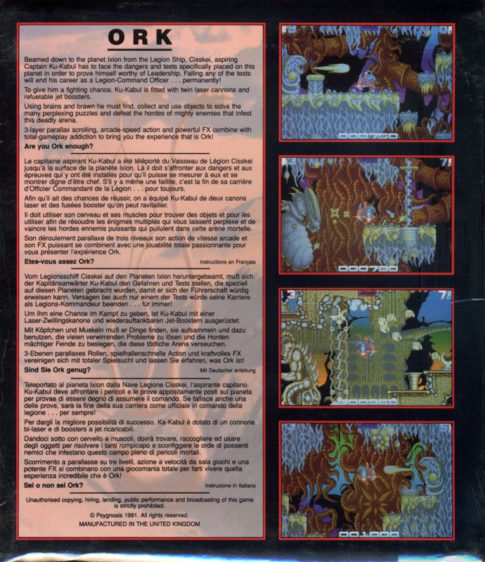 Ork Cover Or Packaging Material Mobygames