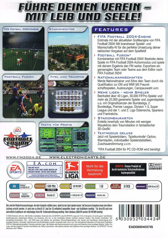 Total Club Manager 2004 cover or packaging material - MobyGames