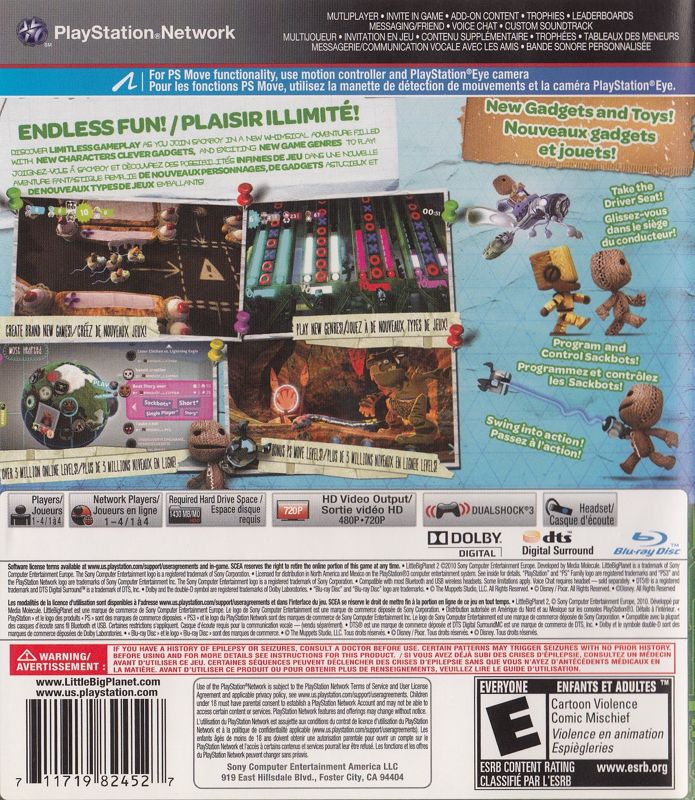 LittleBigPlanet 2 cover or packaging material - MobyGames