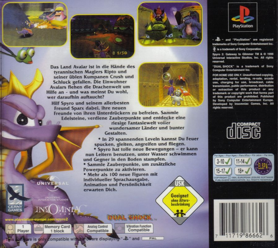 Spyro 2: Ripto's Rage! cover or packaging material - MobyGames