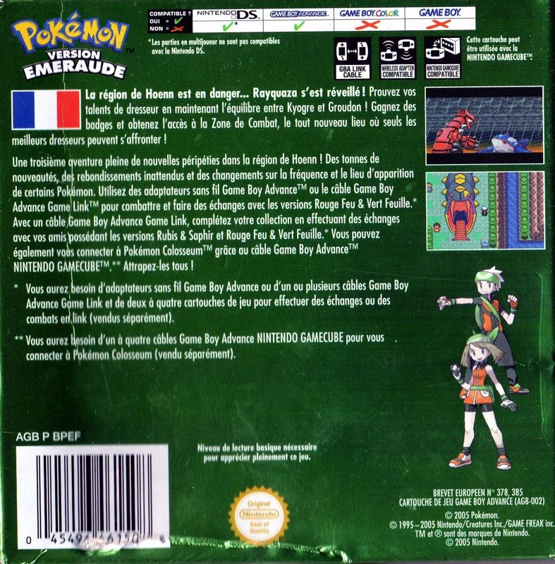 Pokémon Emerald Version cover or packaging material - MobyGames
