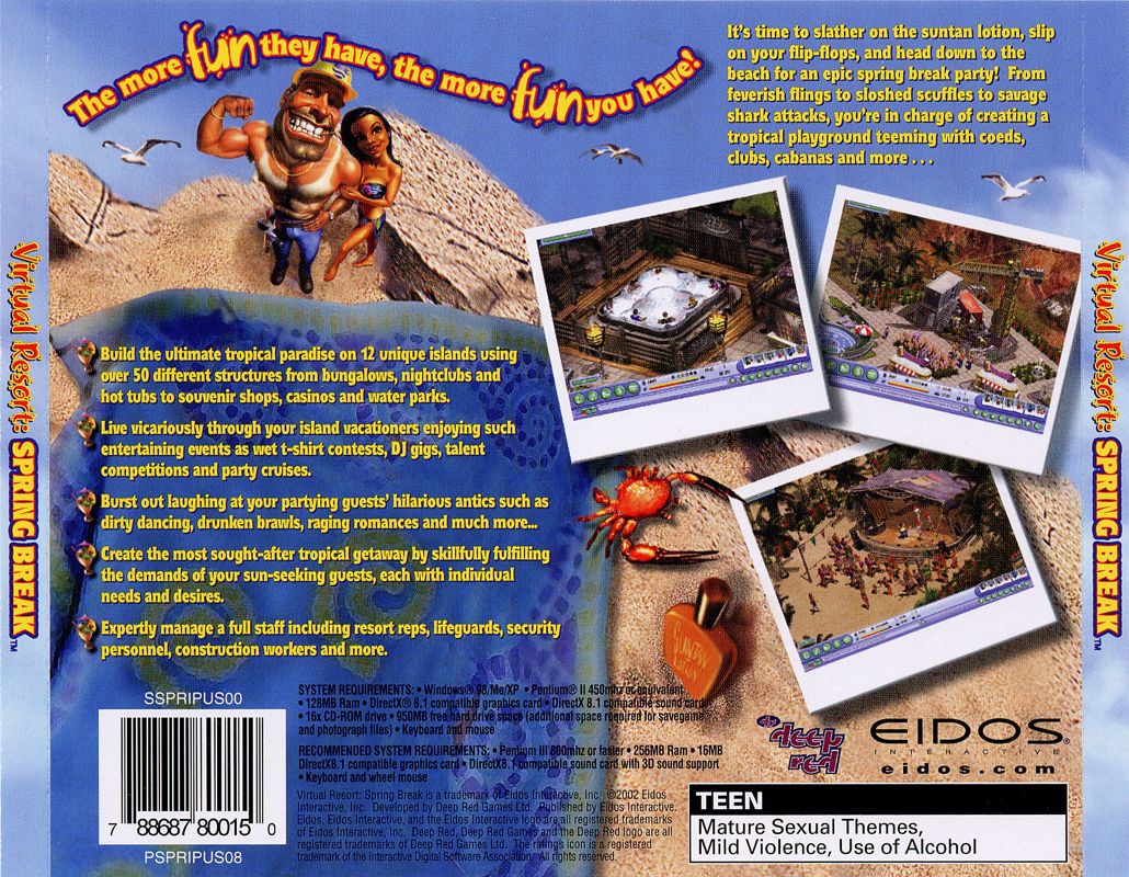 Virtual Resort: Spring Break cover or packaging material - MobyGames