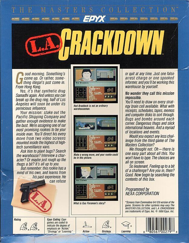 L.A. Crackdown cover or packaging material - MobyGames