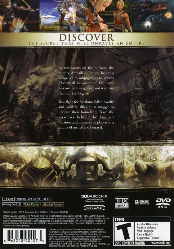 Final Fantasy XII cover or packaging material - MobyGames