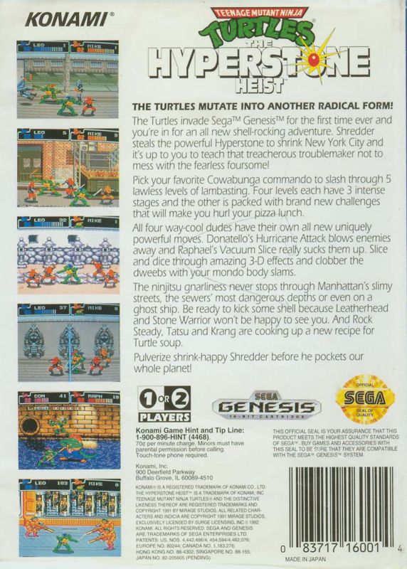 Teenage Mutant Ninja Turtles: The Hyperstone Heist cover or packaging ...