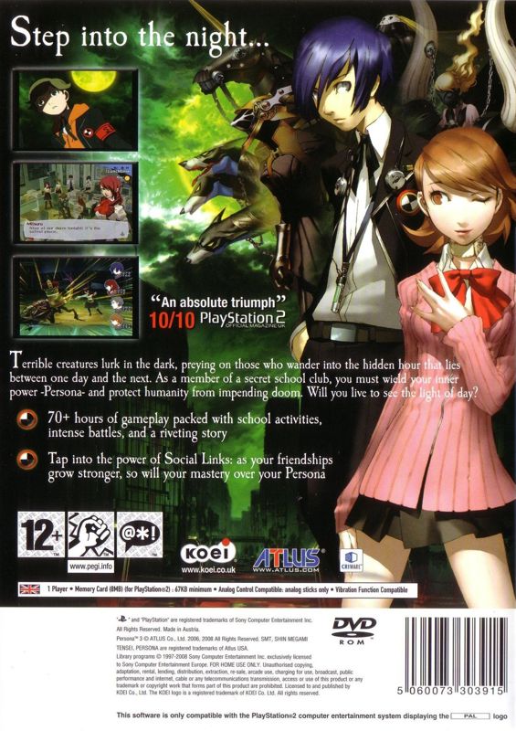 Shin Megami Tensei: Persona 3 cover or packaging material - MobyGames