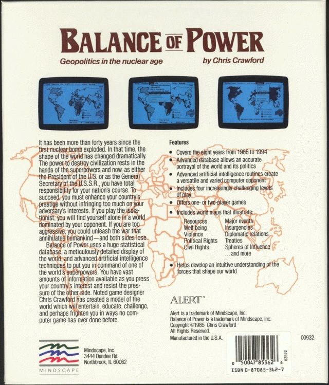 Balance of Power cover or packaging material - MobyGames