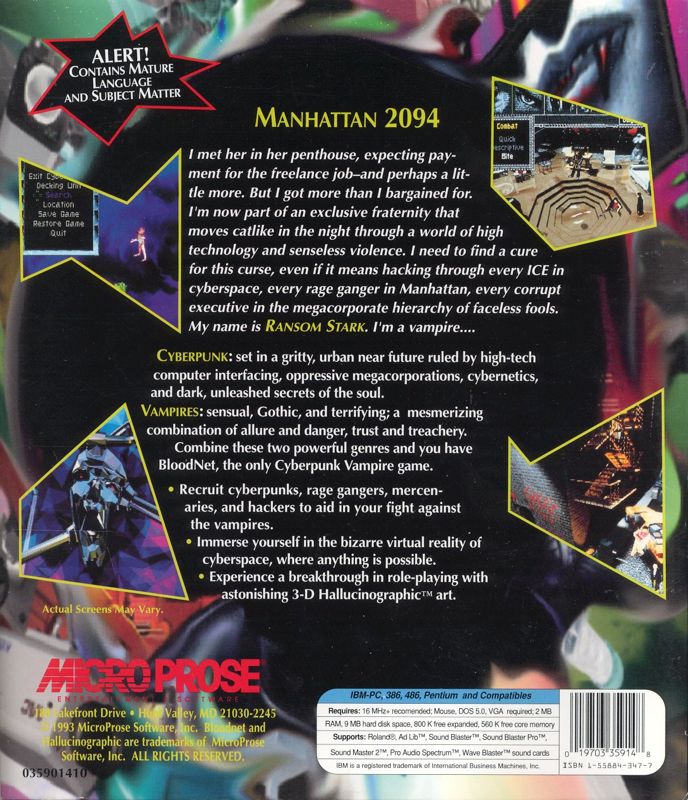 BloodNet cover or packaging material - MobyGames