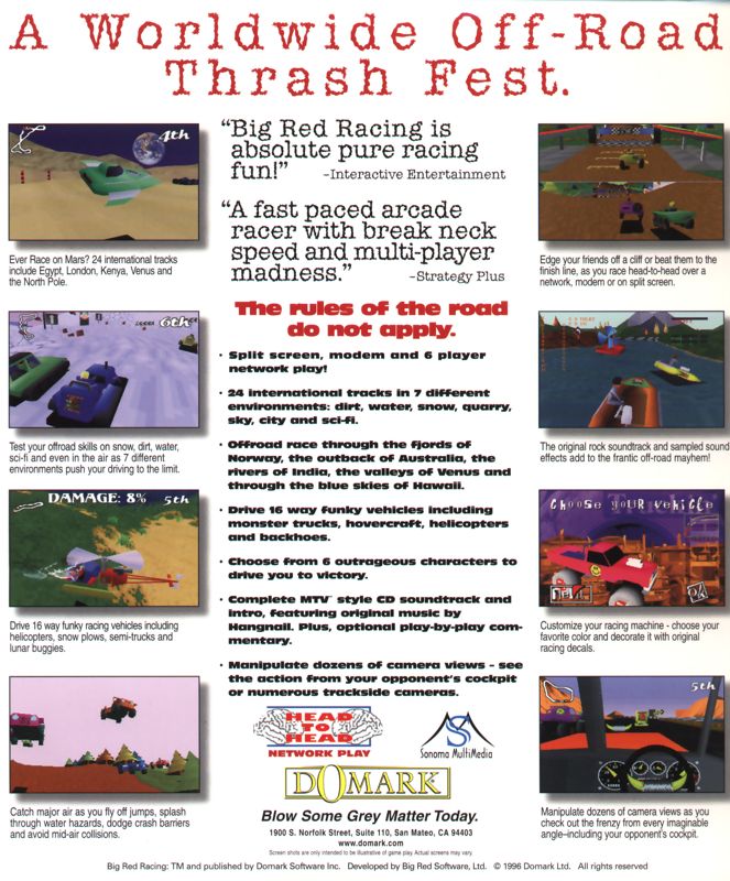 Big Red Racing cover or packaging material - MobyGames