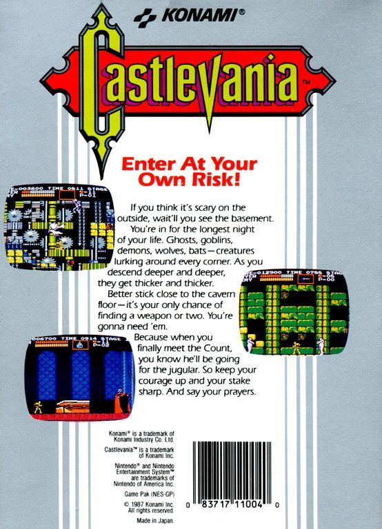 Castlevania cover or packaging material - MobyGames
