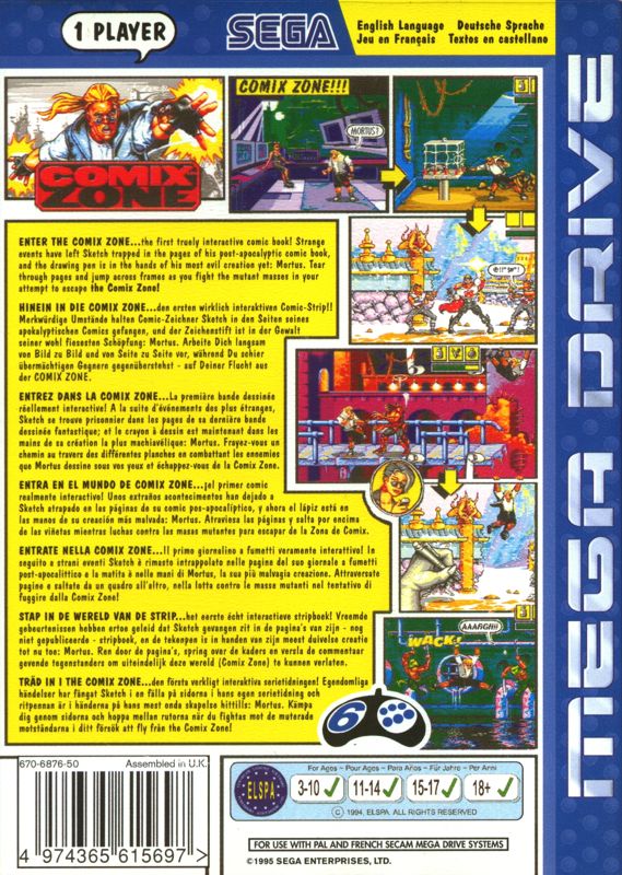 Comix Zone cover or packaging material - MobyGames