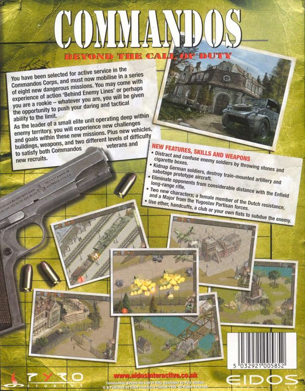 Commandos: Beyond the Call of Duty cover or packaging material - MobyGames