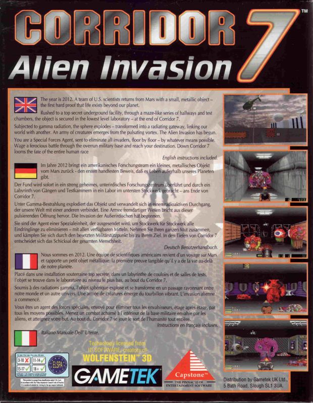 Corridor 7: Alien Invasion cover or packaging material - MobyGames