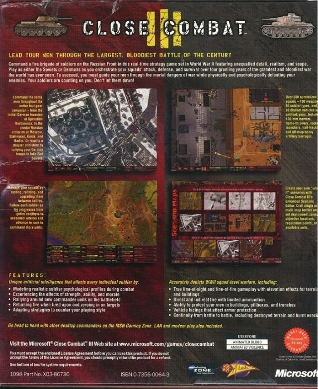 Close Combat III: The Russian Front cover or packaging material - MobyGames
